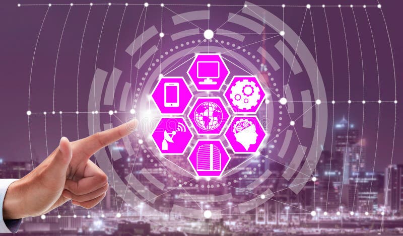 Smart City and Wireless Communication Network. Stock Illustration ...