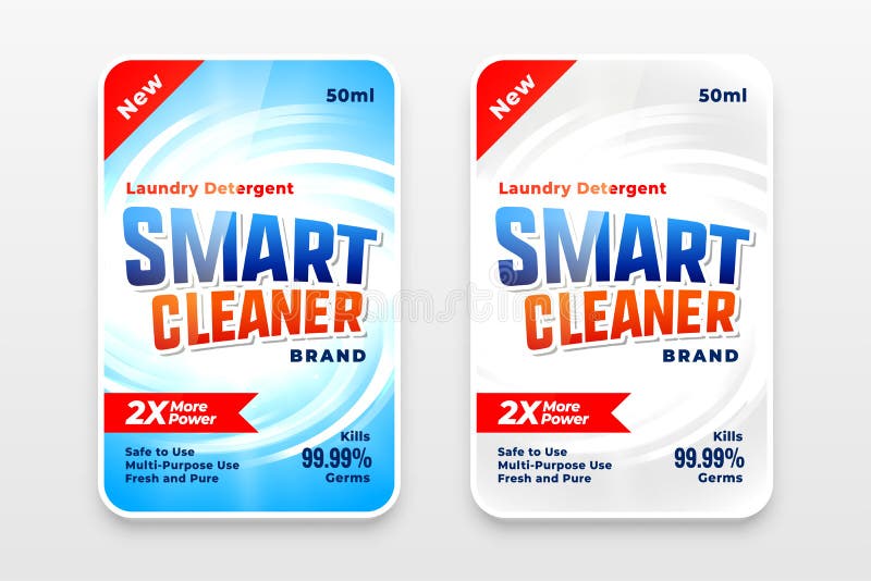 Smart Cleaner Laundry Detergent Label Design Stock Vector ...