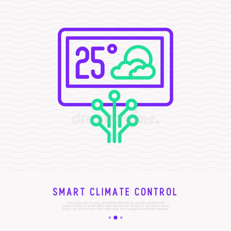 Smart Climate Control Flat Color Vector Illustration Stock Vector ...