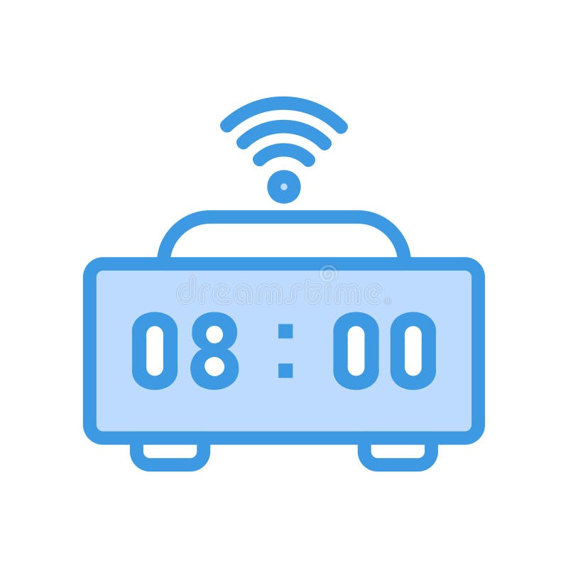 Smart Clock Icon in Blue Style about Internet of Things for Any ...