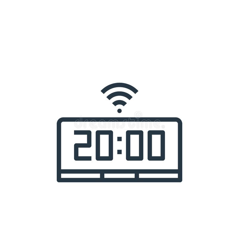 Smart Clock Icon Vector from Smarthome Concept. Thin Line Illustration ...