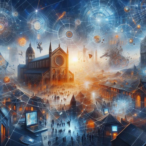 Smart Cobweb for Cultural Heritage Preservation Stock Illustration ...