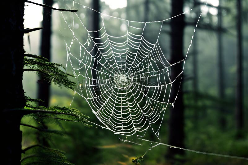 Smart Cobweb for Forest Fire Prevention Stock Illustration ...