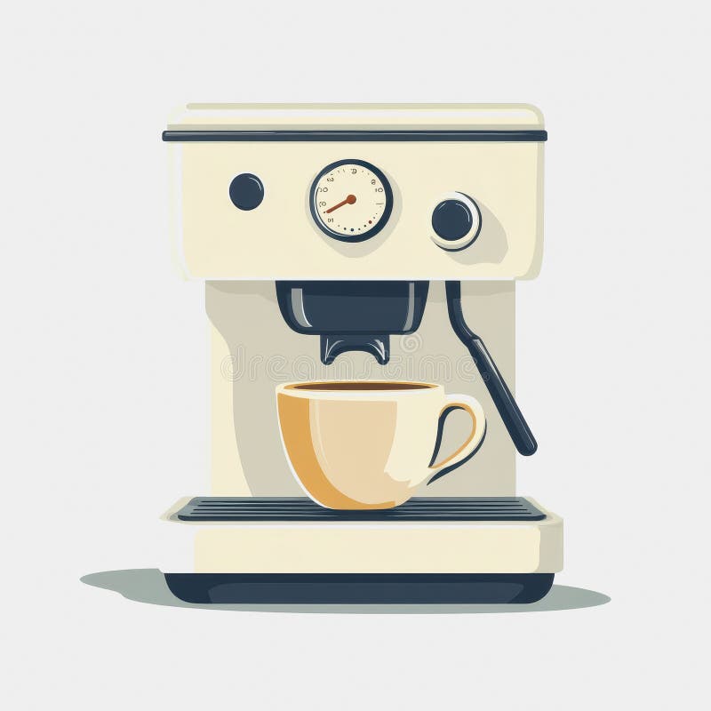 Smart Coffee Machine Flat Icon Modern Design with Cup Technology Home ...