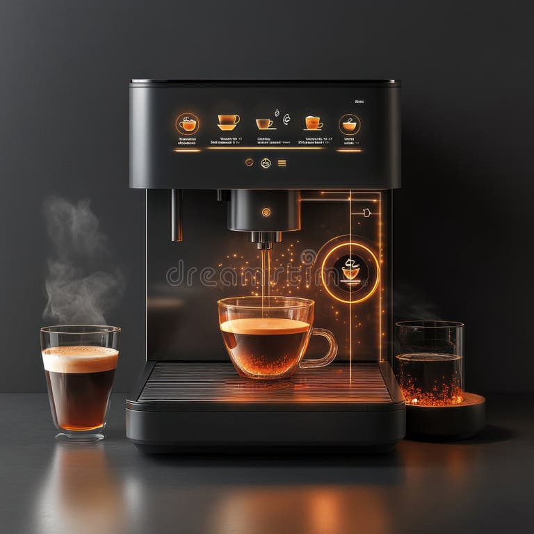 Smart Coffee Machine with Interactive Recipe Display and Progress ...