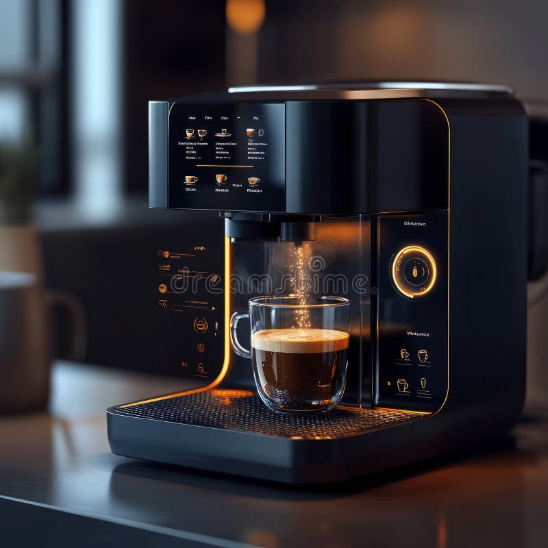 Smart Coffee Machine with Interactive Recipe Display and Progress ...