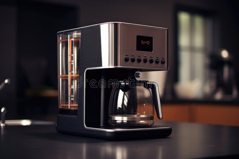Smart Coffee Machine Preparing Coffee with Timer Function Stock ...