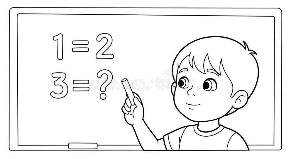 Smart 3D Animation Style Kid Enthusiastically Solving Math Problems on ...