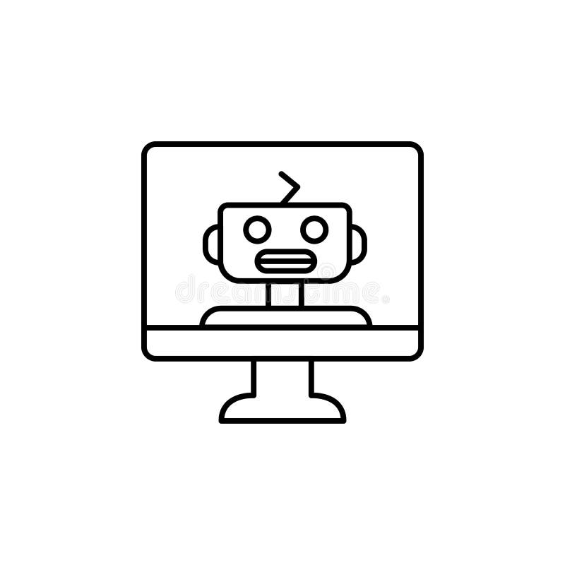 Smart Computer Digital Brain Neon Icon. Elements of Artifical ...