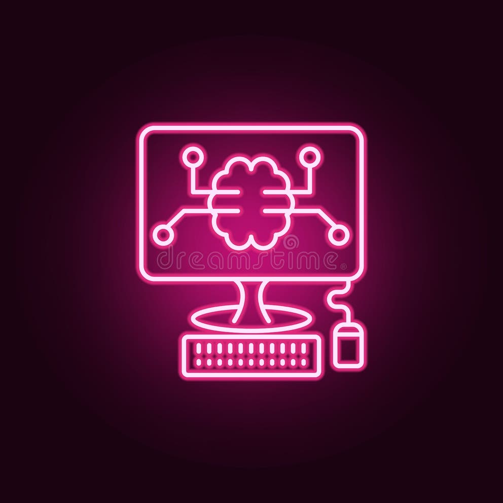 Neon Computer Icon Set Stock Illustrations – 13,316 Neon Computer Icon ...