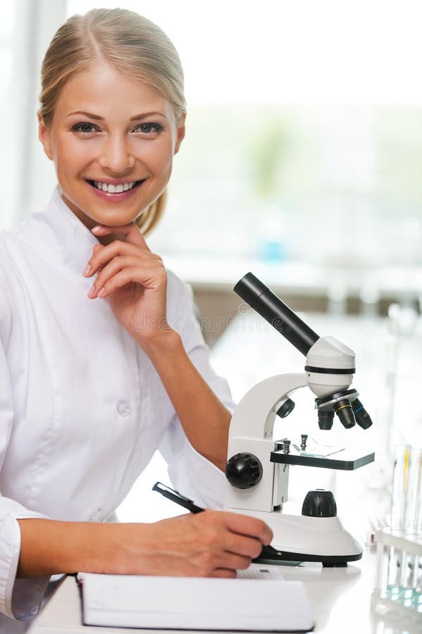 Smart and confident. stock photo. Image of experiment - 58519832