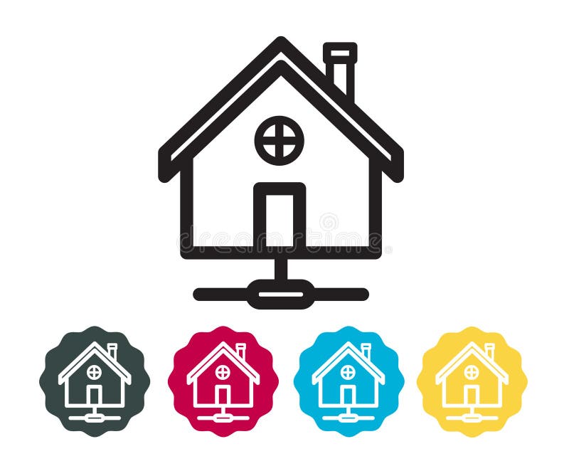 Smart Connected Home - Icon Stock Vector - Illustration of symbol ...