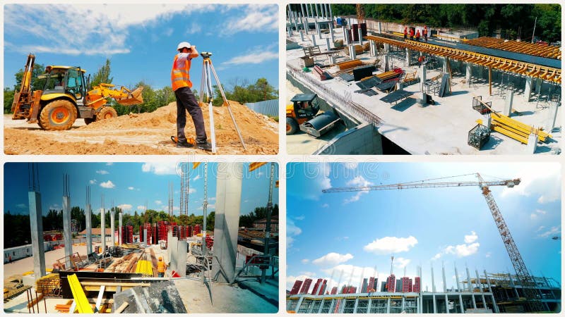 Smart Construction Split Screen. Split Screen Construction Frame. Video ...