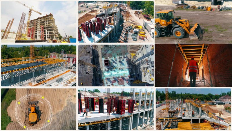 Smart Construction Split Screen. Split Screen Construction Frame. Video ...