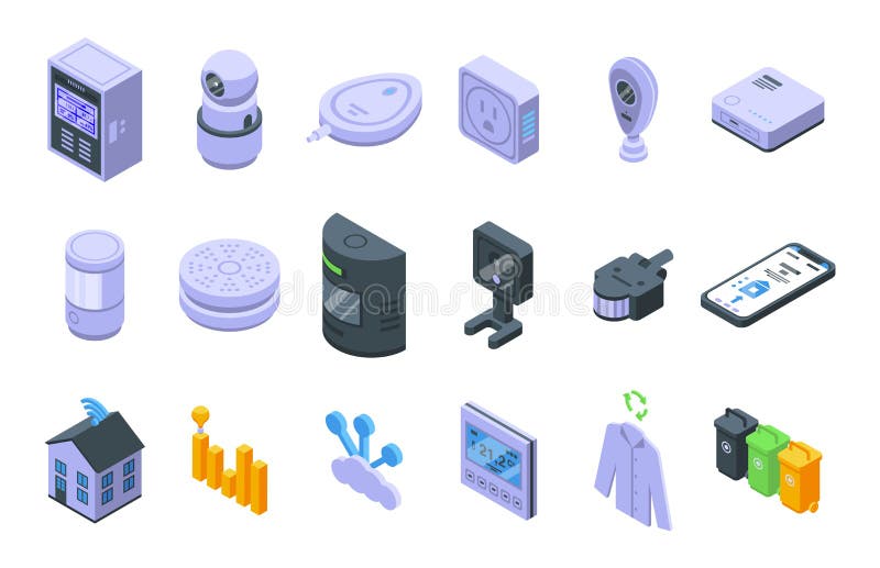 Smart Consumption Icons Set, Isometric Style Stock Vector ...