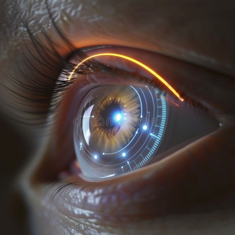 Smart Contact Lens Technology for Early Glaucoma Detection Stock ...