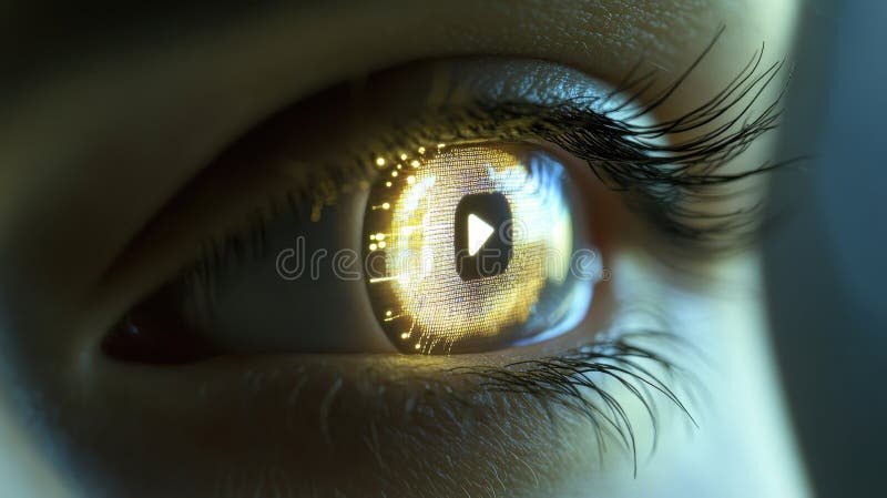 Smart Contact Lenses with Notification Display Stock Illustration ...