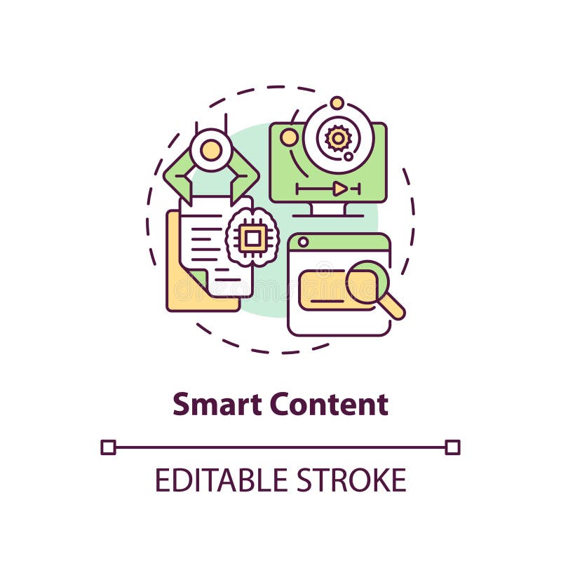 Smart Content Multicolor Concept Icon Stock Vector - Illustration of ...