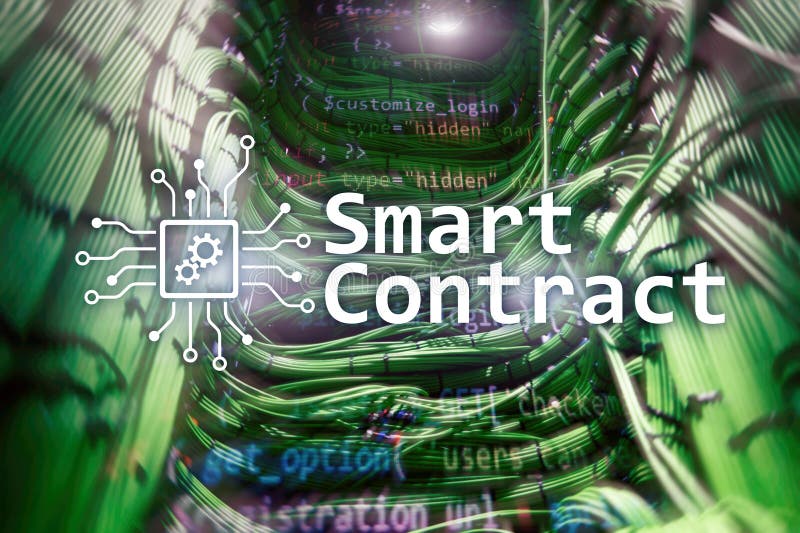 Smart Contract Blockchain Based Technology Concept on Screen ...