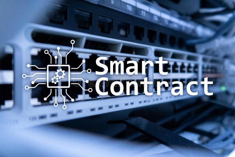Smart Contract Blockchain Based Technology Concept on Screen ...