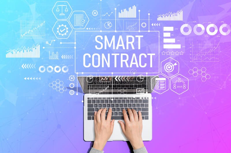 Smart Contract Concept with Person Using Laptop Stock Photo - Image of ...
