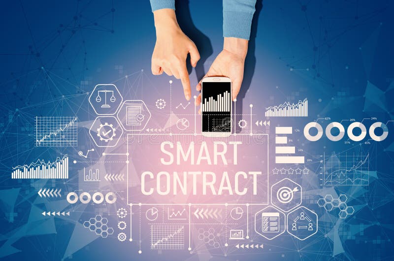 Smart Contract Concept with Person Using a Smartphone Stock Image ...