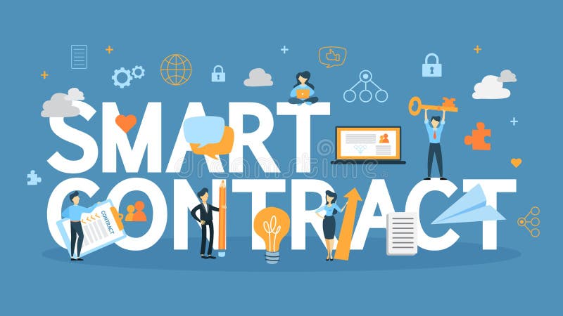Smart contract concept. stock vector. Illustration of mobile - 118703770