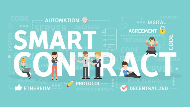 Smart contract concept. stock vector. Illustration of digital - 112510267