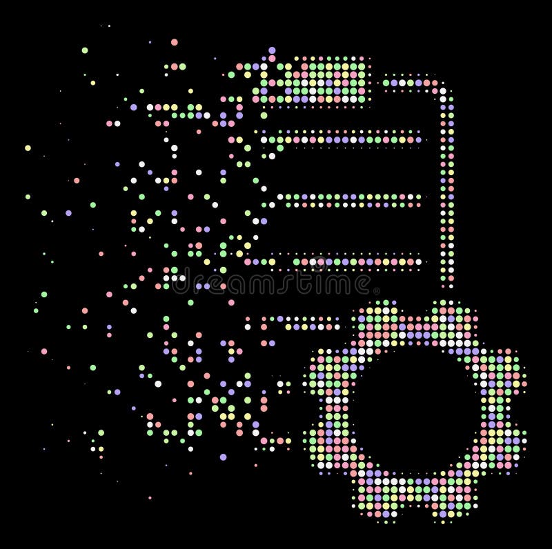 Bright Sparkle Dotted Halftone Smart Contract Gear Icon Stock Vector ...