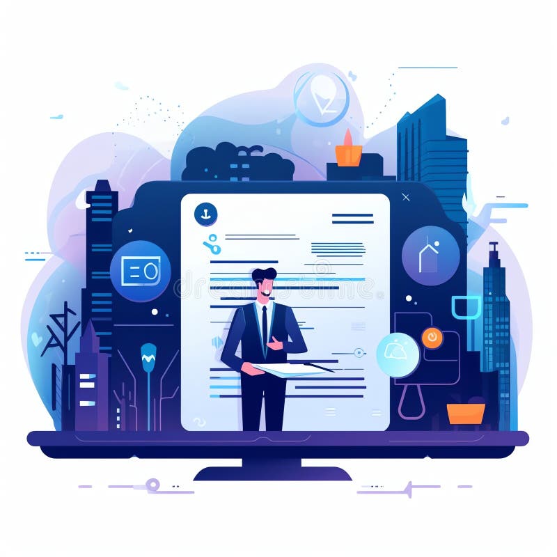 Smart_contract_management_system8 Stock Illustration - Illustration of ...