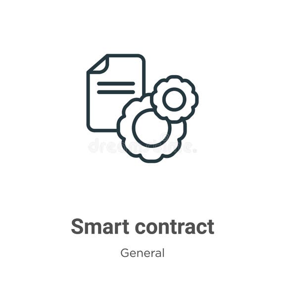 Smart Contract Outline Vector Icon. Thin Line Black Smart Contract Icon ...