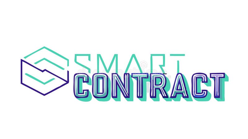 Smart Contract Text Icon, Blockchain Agreement and Automation, Vector ...