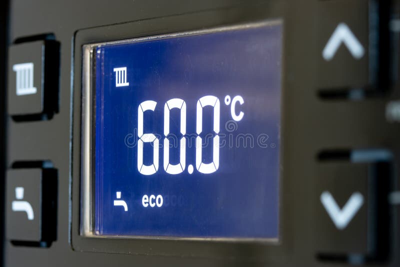 The Smart Control Panel Household Gas Boiler, Close Up Stock Image ...
