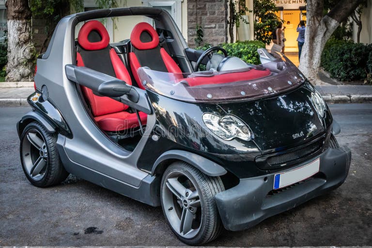 Smart convertible car editorial image. Image of green - 306475170