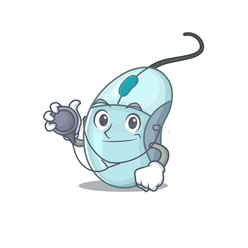Smart and Cool Computer Mouse Cartoon Character in a Doctor with Tools ...