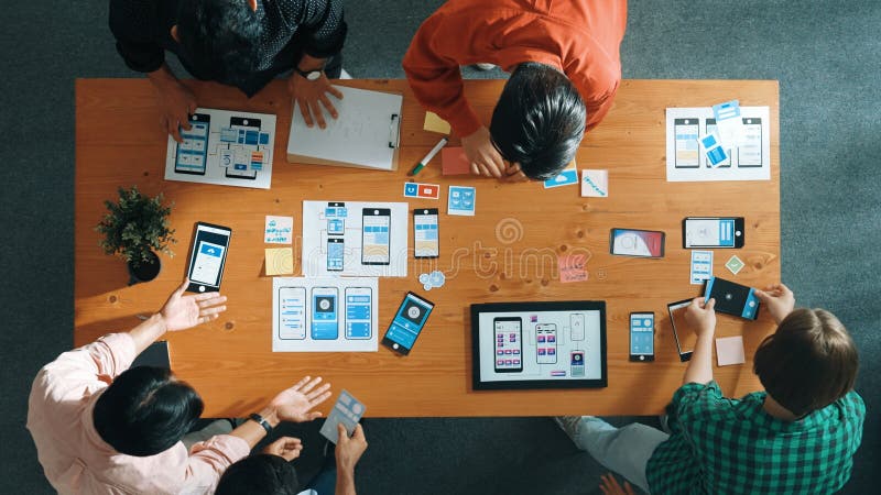 Smart Team Working Together while Brainstorm about Ux Ui Design ...