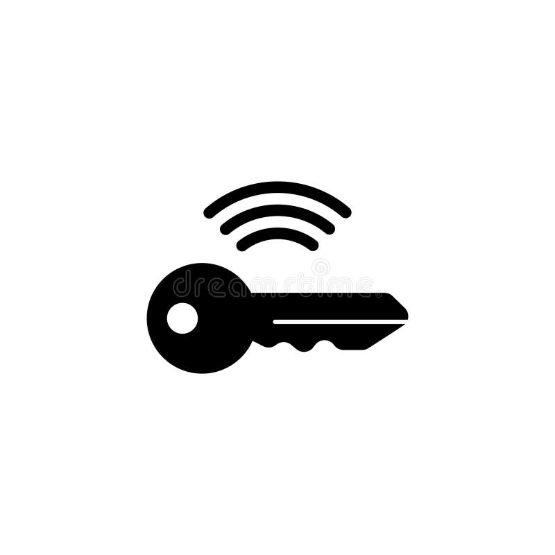 Smart Crypto Key, Wifi Security Key. Flat Vector Icon Illustration ...