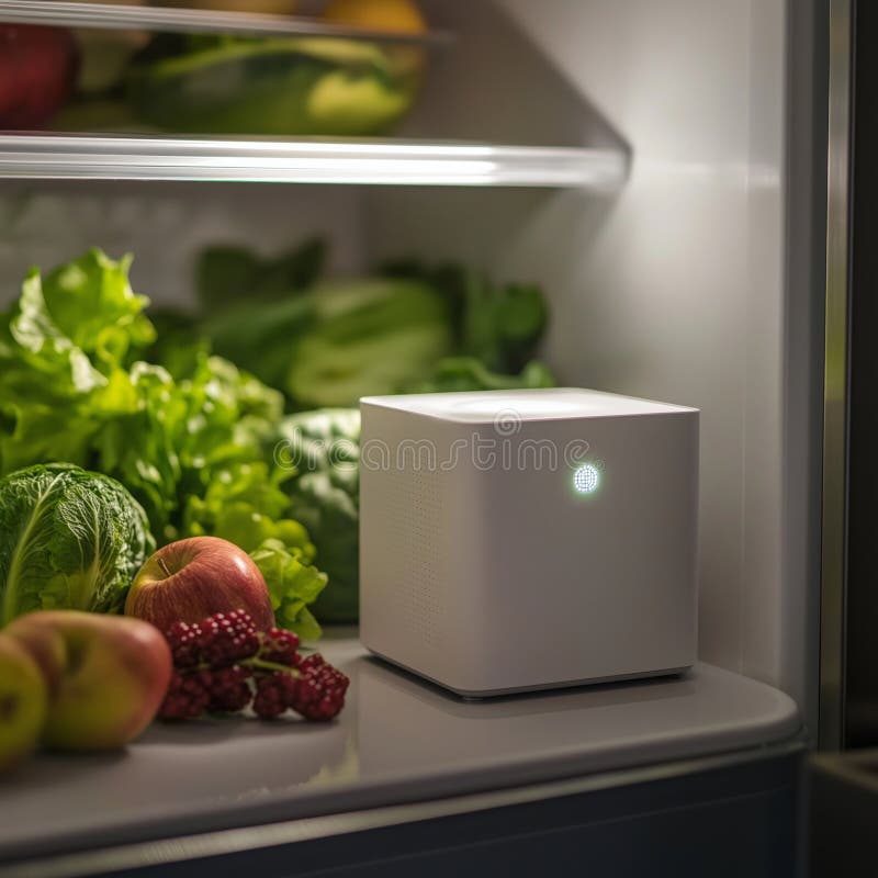Smart Cube Fridge Organizer with Fresh Fruits and Vegetables in Kitchen ...