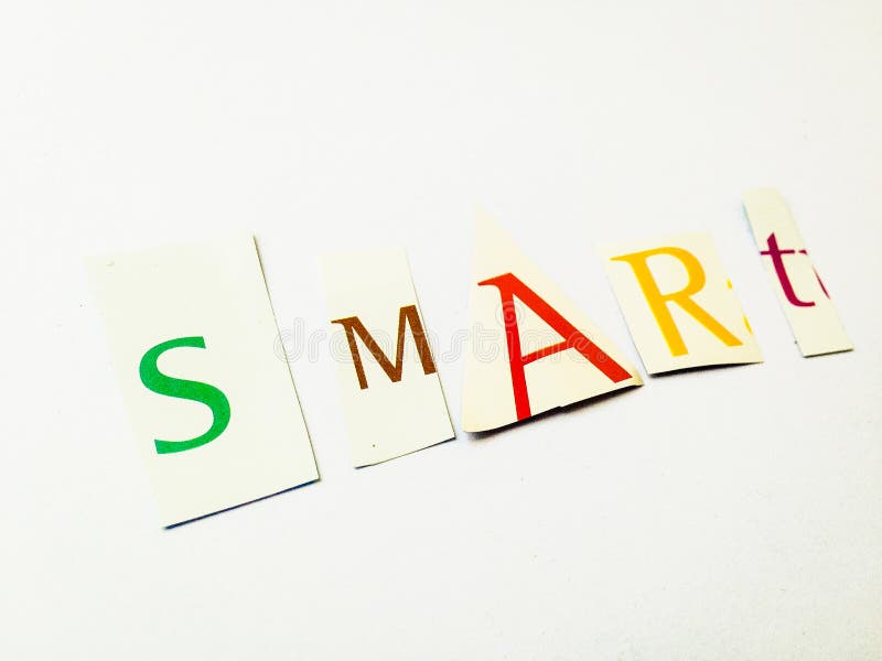 Smart - Cutout Words Collage of Mixed Magazine Letters with White ...