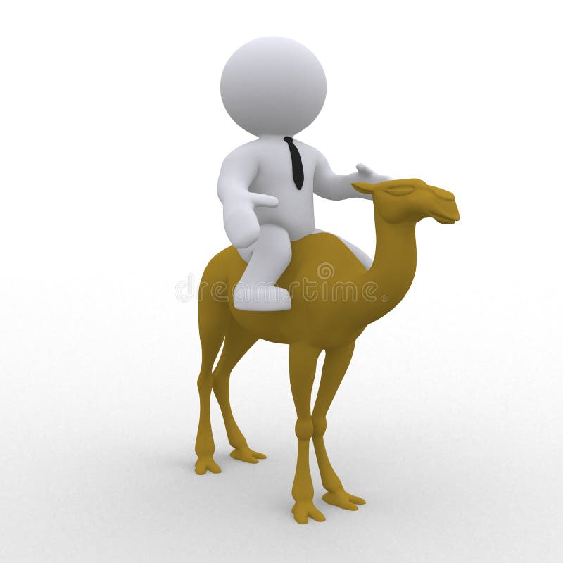 Smart 3D Figure on Camel Ride Stock Illustration - Illustration of ...