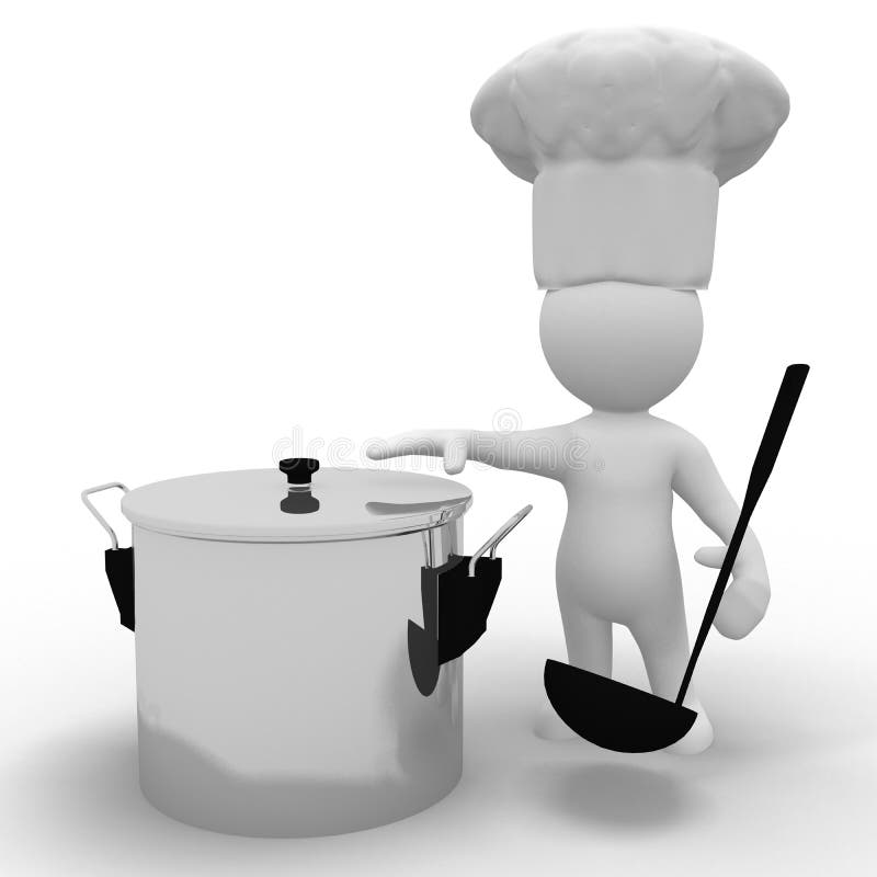 Smart 3D figure is a cook stock illustration. Illustration of spoon ...