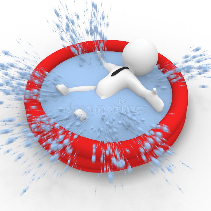 Smart 3D Figure Jumping in Pool Stock Illustration - Illustration of ...