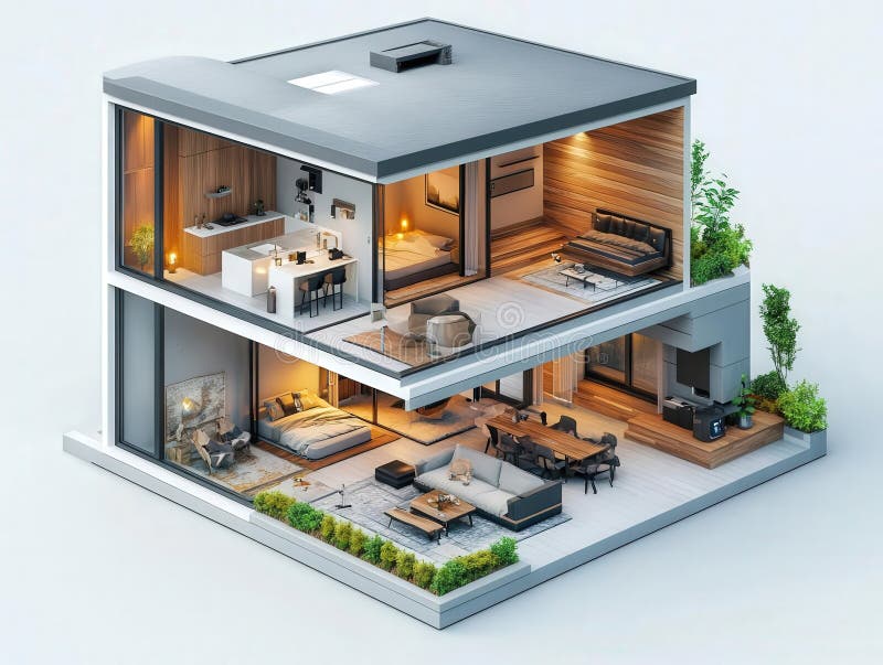 Smart 3D Isometric Home Design with Integrated Technology and Home ...