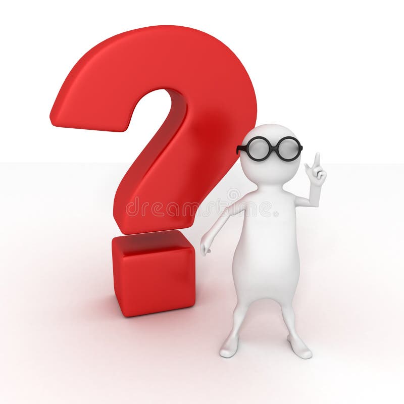 Smart 3d Man Answer the Red Question Mark Stock Illustration ...