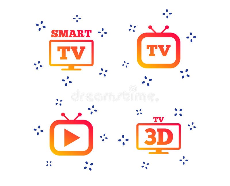 Smart TV Mode Icon. 3D Television Symbol. Stock Vector - Illustration ...