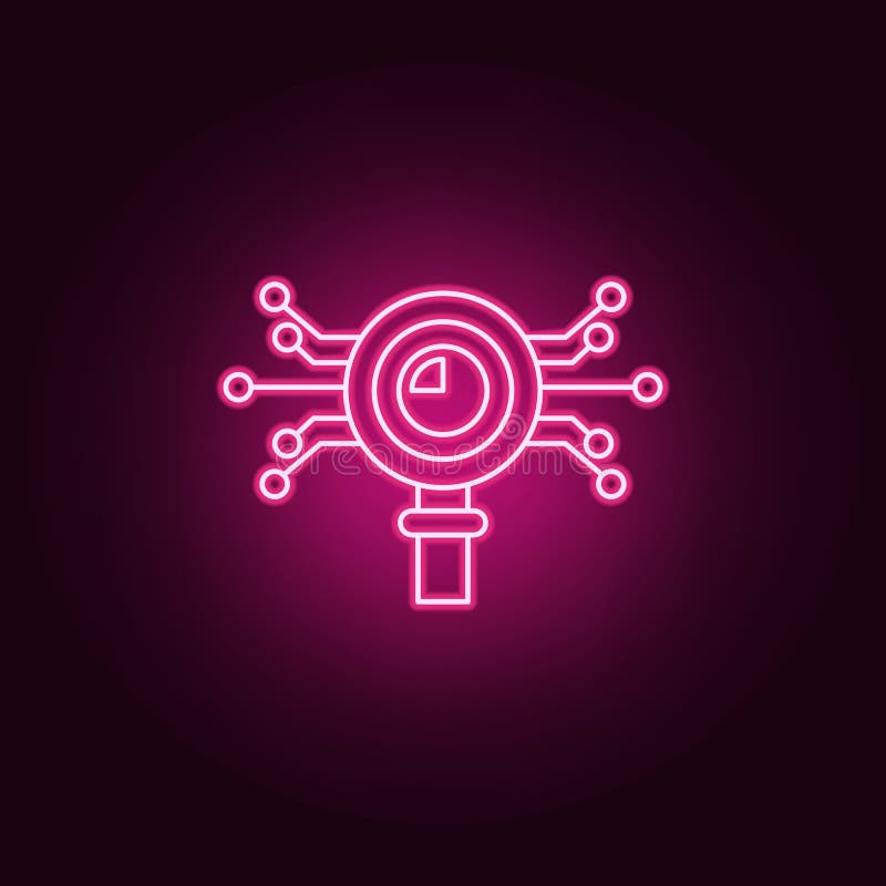Smart Data Analysis Icon. Elements of Artifical in Neon Style Icons ...