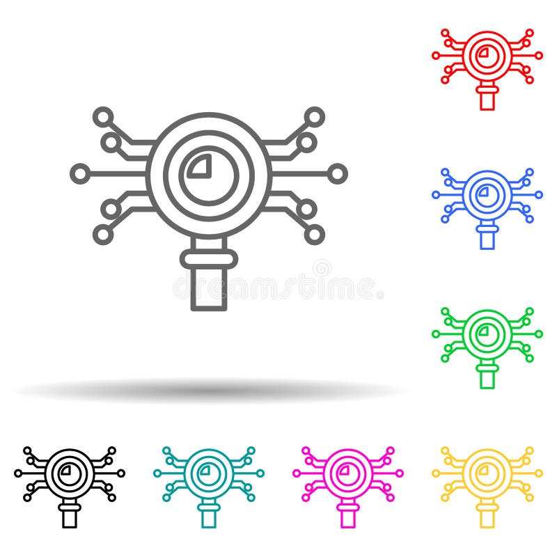 Smart Data Analysis Icon. Elements of Artifical in Neon Style Icons ...