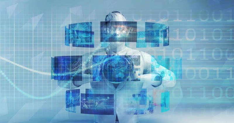 Smart Data Solutions with Virtual Network Concept Art Stock Video ...