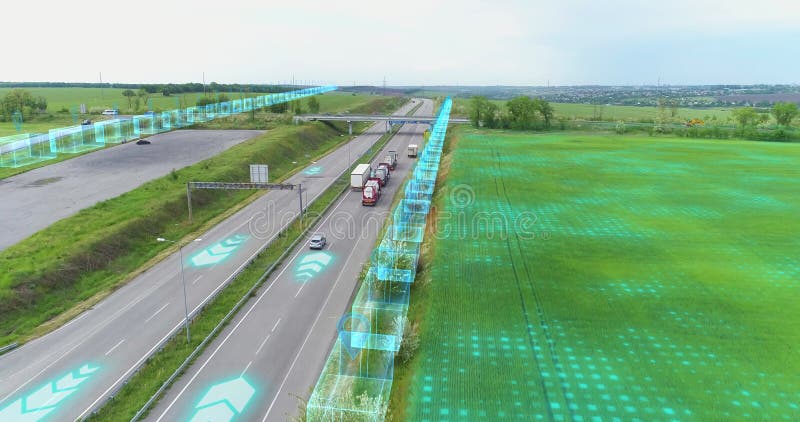 Smart Delivery Concept. Delivery of Goods Visualization. the Route ...