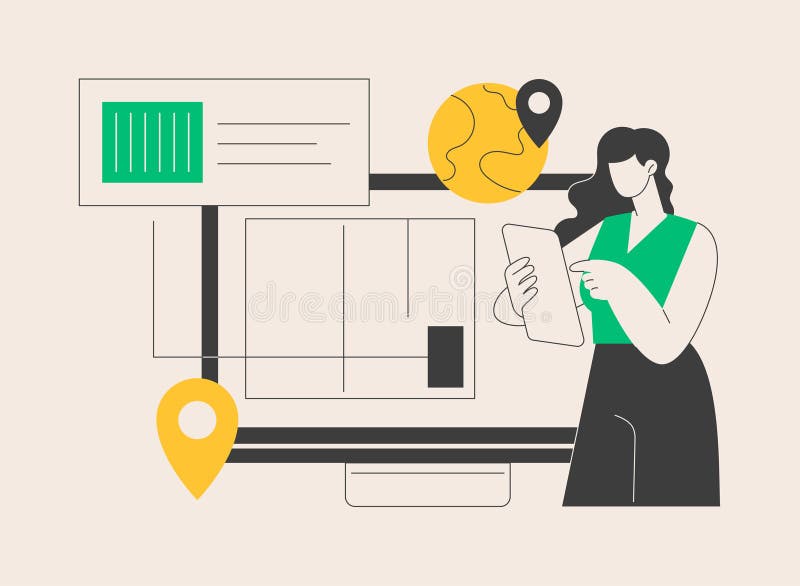 Smart Delivery Tracking Abstract Concept Vector Illustration. Stock ...